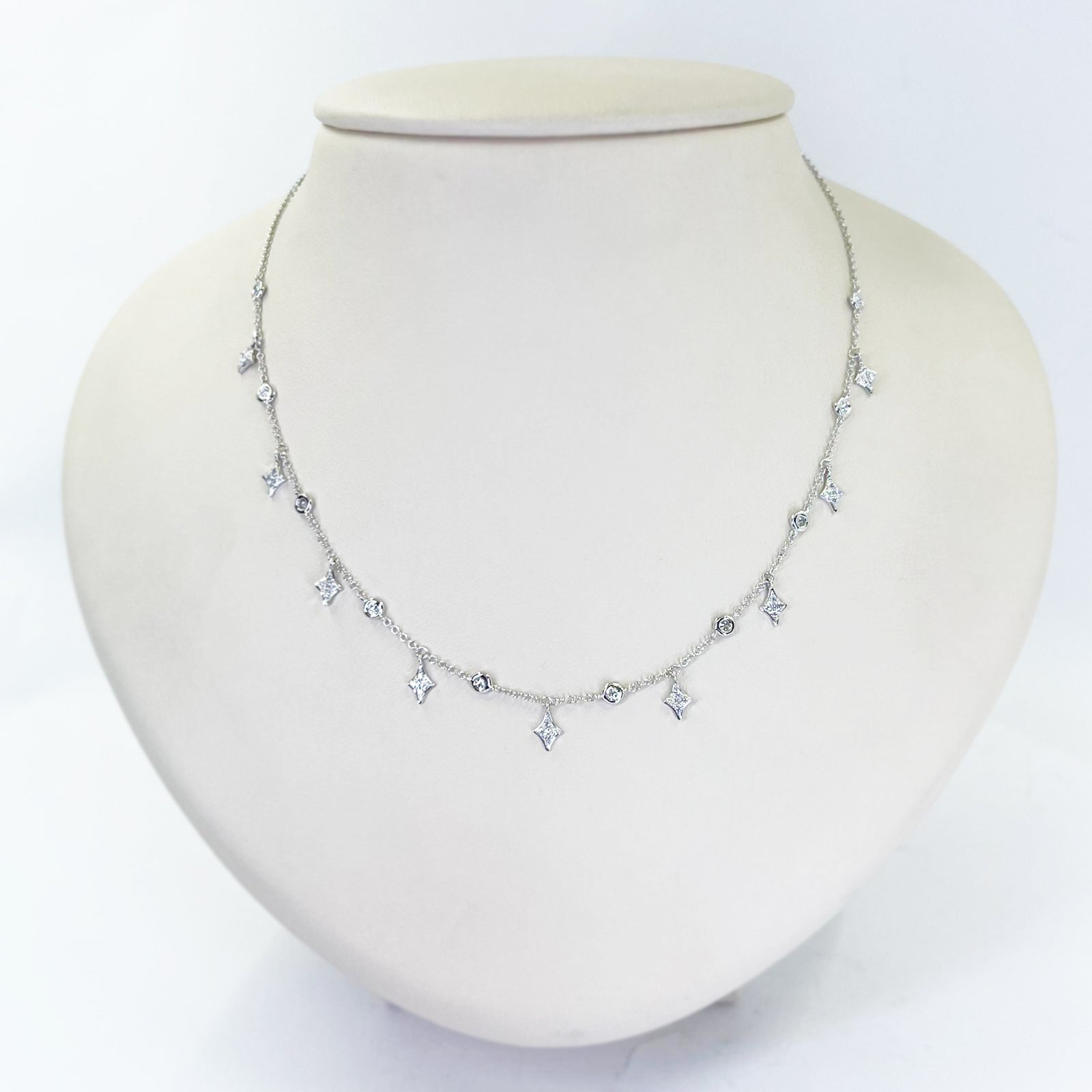White Gold and Diamond Dangle Necklace Miami Coral Gables Majolie Jaes ...