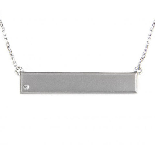 Sterling Silver Bar & Diamond Bar Engravable Necklace – Jae's Jewelers