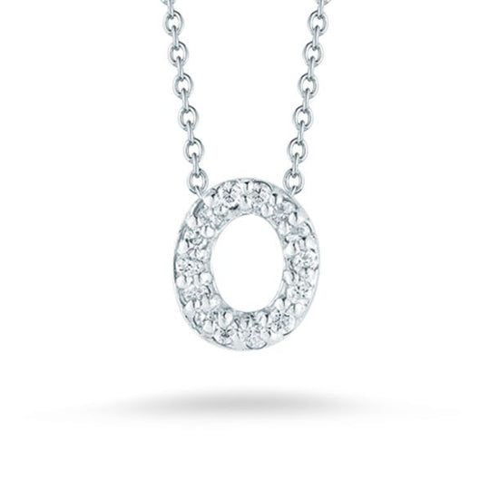 Roberto Coin 18 Karat White Gold Tiny Treasure Initial ''O'' Necklace ...